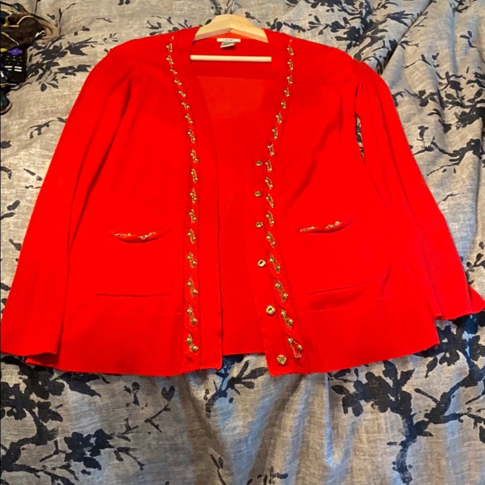 Cache Sweater With Gold Chain Detail - Gem